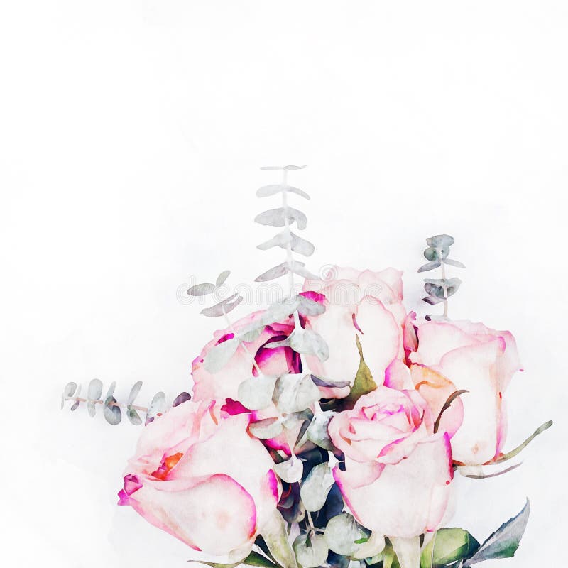 Abstract Beautiful Rose Flower Bouquet Illustration Stock Illustration ...