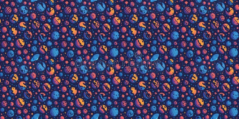 Seamless Patterns Planets Stars Cosmic Design Repeating Patterns Design ...