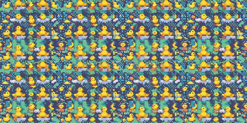 Pixel Art Rubber Duck Repeat Pattern Stock Photos - Free & Royalty-Free ...