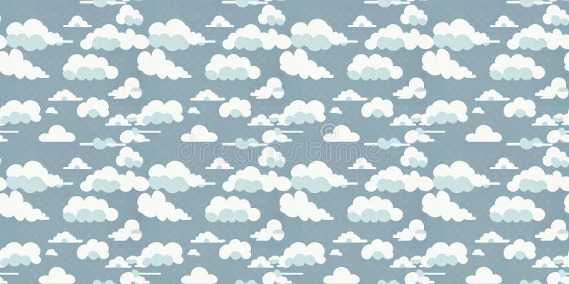 Seamless Pattern Symmetrical Cloud Illustrator Minimal Pastel White ...