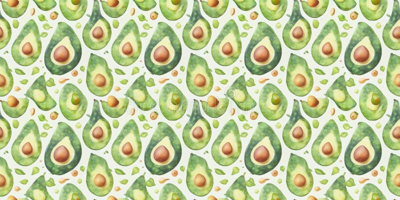 Avocado Watercolor White Background ClipartSeamless Patterns Repeating ...