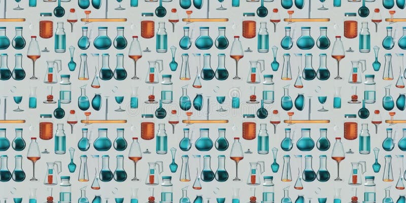 Create Seamless Pattern Different Lab Glassware Having White Background ...
