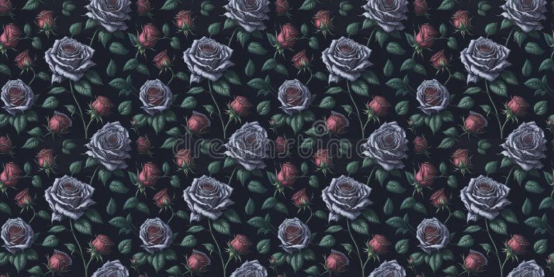 Imagine Seamless Pattern Roses Redoute Tile Stock Image - Image of ...