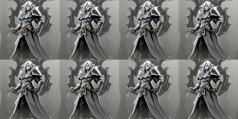 Invoker Dota 2 Black White Make it Seamless Pattern Stock Image - Image ...