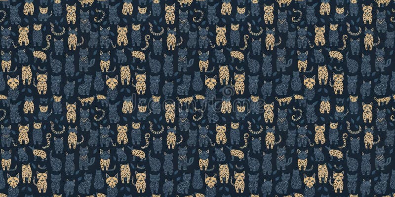 Seamless Patterns Cats Repeating Patterns Design Fabric Art Flat ...