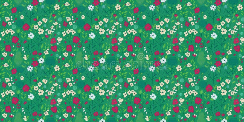 Seamless Patterns Flowers Trees Colourful Themed Repeating Patterns ...