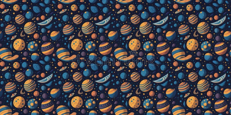 Seamless Patterns Planets Stars Cosmic Design Repeating Patterns Design ...