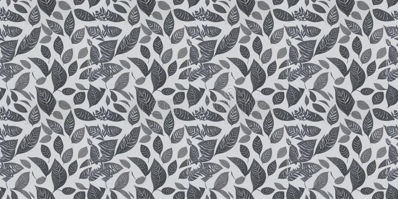 Tiny Balck White Leaves Seamless Patterns Step Repeating Patterns ...