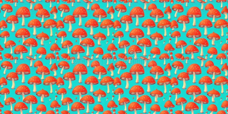 Toadstools Seamless Patterns Repeating Patterns Design Fabric Art Flat ...