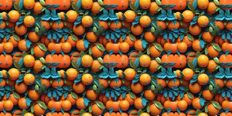 Vibrant Juicy 3D Seamless Pattern Oranges Each Fruit Bursting Color ...
