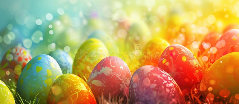 Abstract Beautiful Spring Colours Easter Eggs Background Stock ...