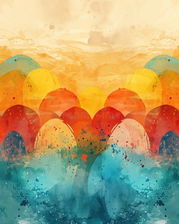 Abstract Beautiful Spring Colours Easter Eggs Background. Vertical ...