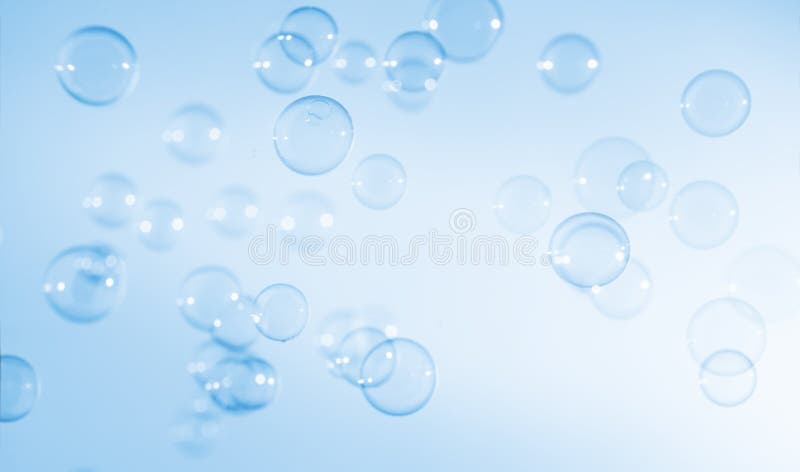 Abstract Beautiful Transparent Blue Soap Bubbles Background. Soap Sud ...