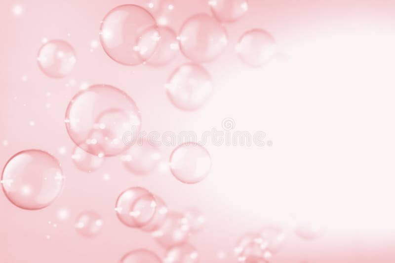 Abstract Beautiful Transparent Pink Soap Bubbles Background with Copy ...