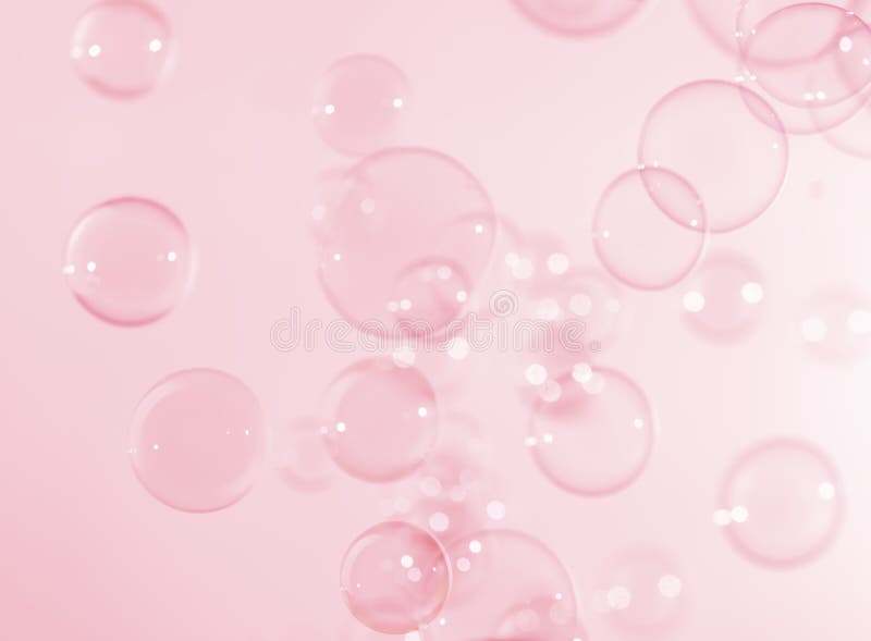 Abstract Beautiful Transparent Pink Soap Bubbles Background. Soap Sud ...