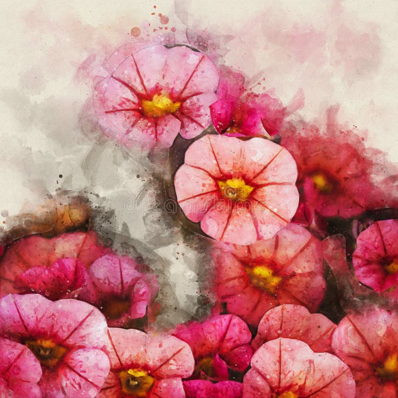 Abstract Beautiful Watercolor Rose Bouquet Stock Illustration ...