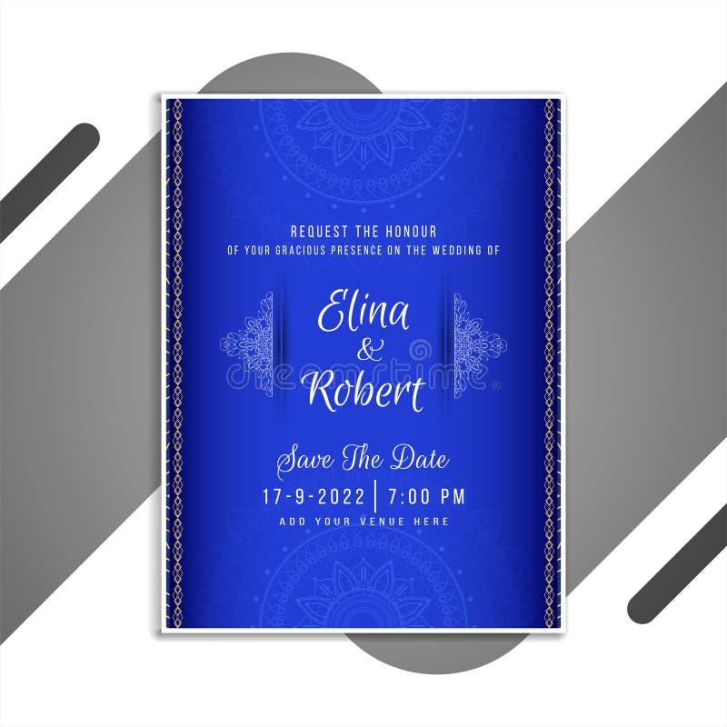 Abstract Beautiful Wedding Invitation Card Design Stock Vector ...
