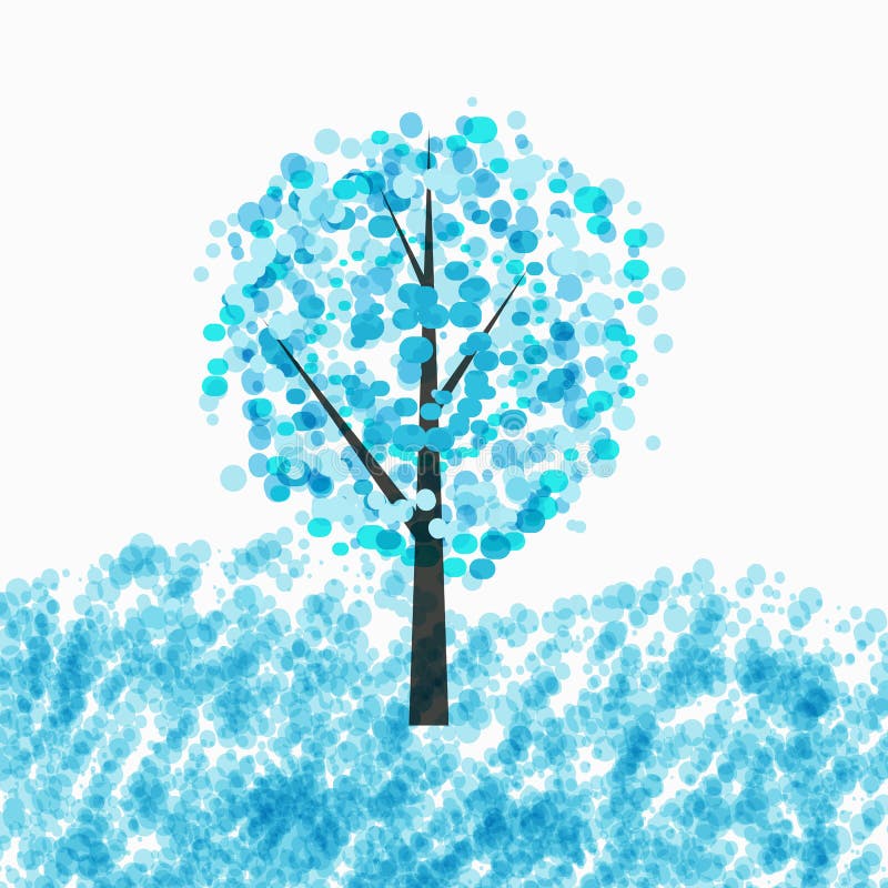 Abstract Beautiful Winter Tree Background Vector Illustration Stock ...