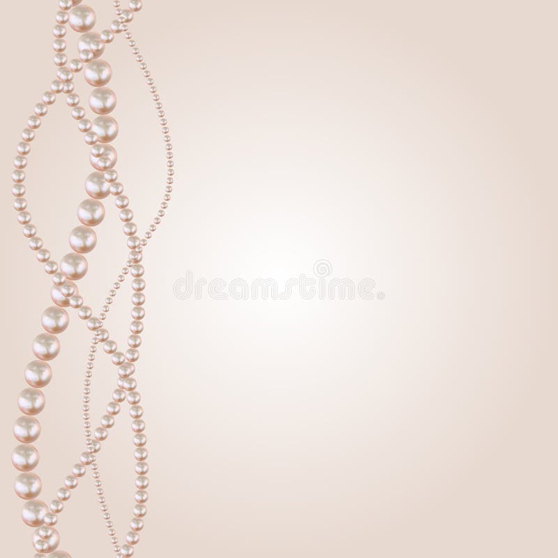 Abstract Beauty Natural Pastel String of Pearls Background. Vector ...