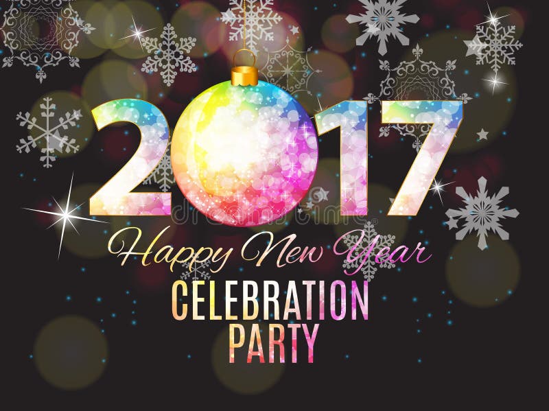Abstract Beauty 2017 New Year Celebration Poster Background. Vec Stock ...