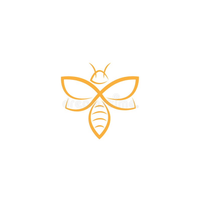 Abstract Bee Logo Design Vector Template. Outline Icon, Creative Bee ...