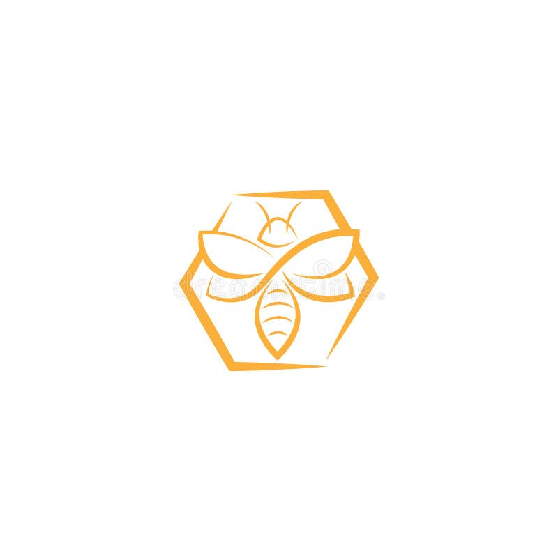 Abstract Bee Logo Design Vector Template. Outline Icon, Creative Bee ...