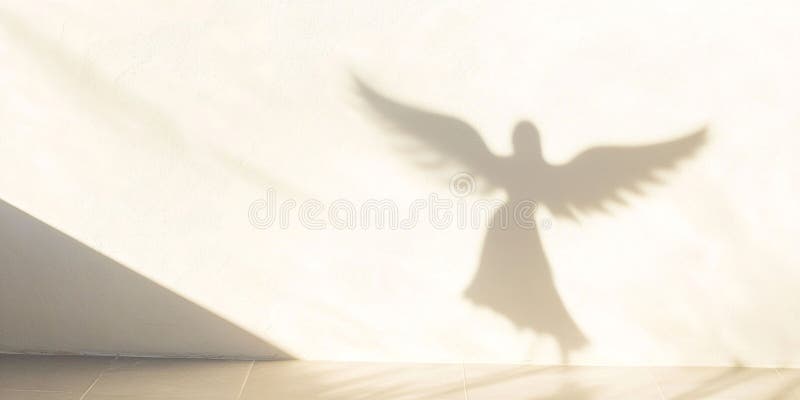 Abstract Beige Background with Angel Shadow Stock Illustration ...