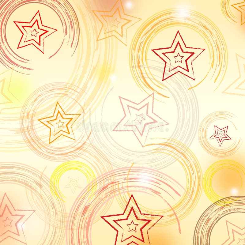 Abstract Beige Background with Circles and Stars Stock Illustration ...