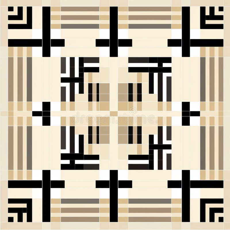 Abstract Beige and Black Square Pattern: Columns, Totems, Symmetry ...