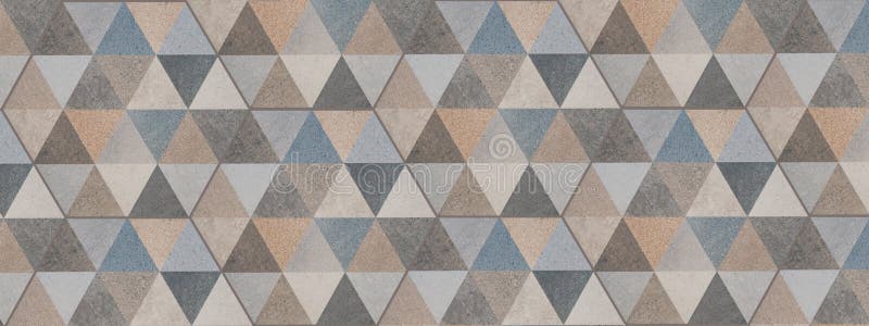 Abstract Beige Blue Triangular Cement Stone Mosaic Tiles, Tile Mirror ...
