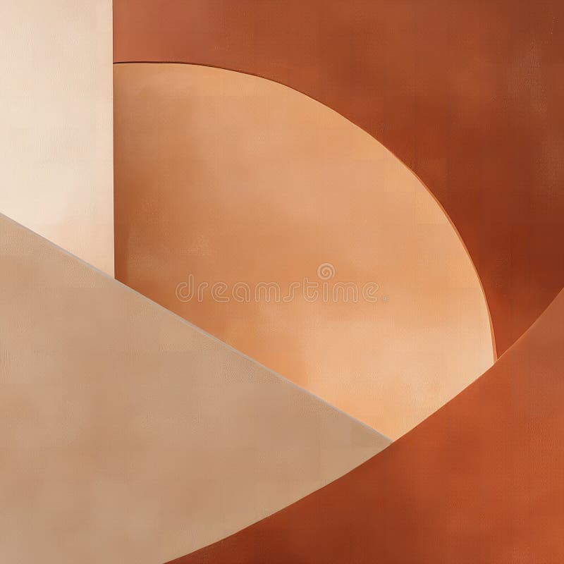 Abstract Beige and Brown Architectural Curves Wall Design Background ...