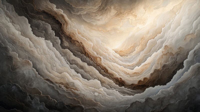 Abstract Beige and Brown Landscape Digital Art Stock Illustration ...