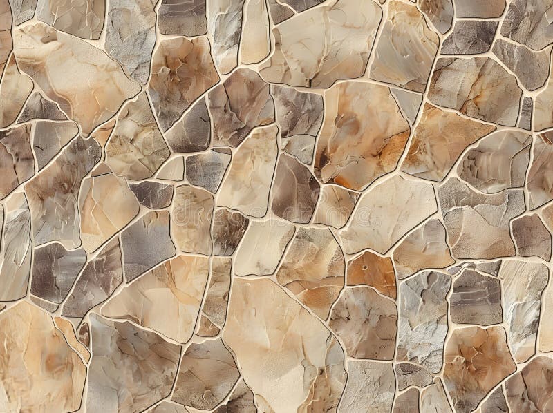 Abstract Beige and Brown Stone Tile Pattern Stock Illustration ...