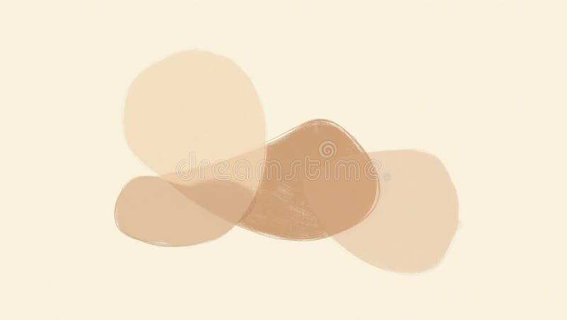 Abstract Beige and Brown Watercolor Circles Overlapping on a Light ...