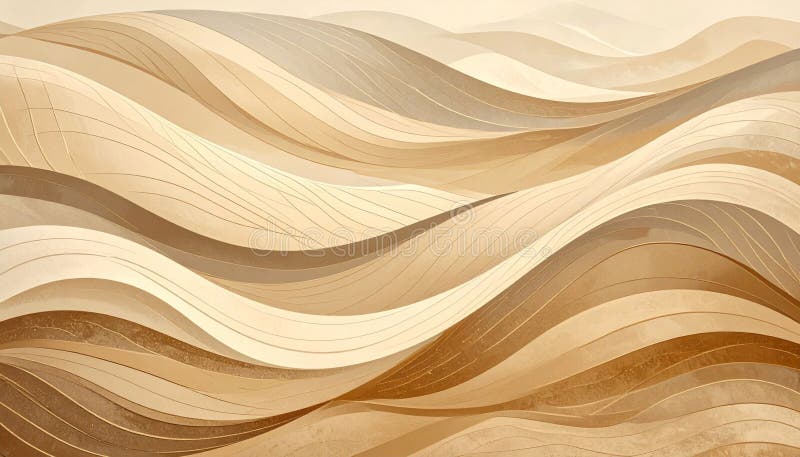 Abstract Beige and Brown Wave Background Stock Illustration ...