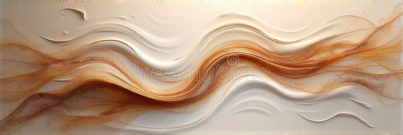 Abstract Beige and Brown Wavy Pattern Art with Flowing Curves Stock ...