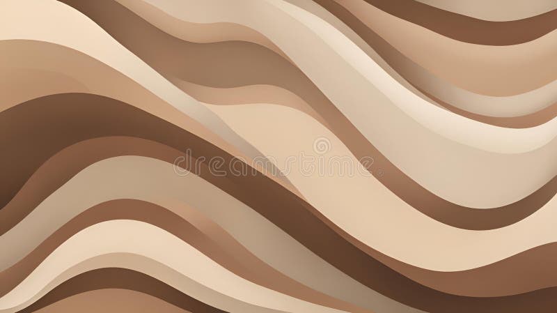Abstract Beige and Brown Wavy Pattern with Layered Curves Stock ...