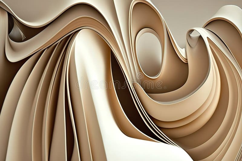 Abstract Beige Color Shape with Channels Stock Illustration ...