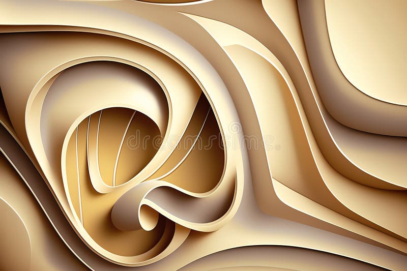 Abstract Beige Color Shape with Channels Stock Illustration ...