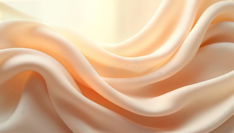 Abstract Beige Fabric Waves Flow Harmoniously. Fluid Curves Create ...