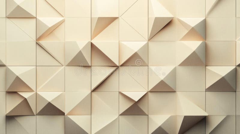 Abstract Beige Geometric Pattern, 3D Pyramid Tile Wall Texture Stock ...