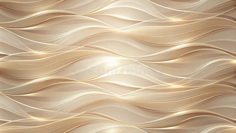 Abstract Beige and Gold Wave Pattern Background Design. Generative AI ...