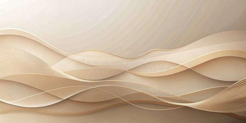 Abstract Beige and Gold Wave Pattern Background Design. Generative AI ...