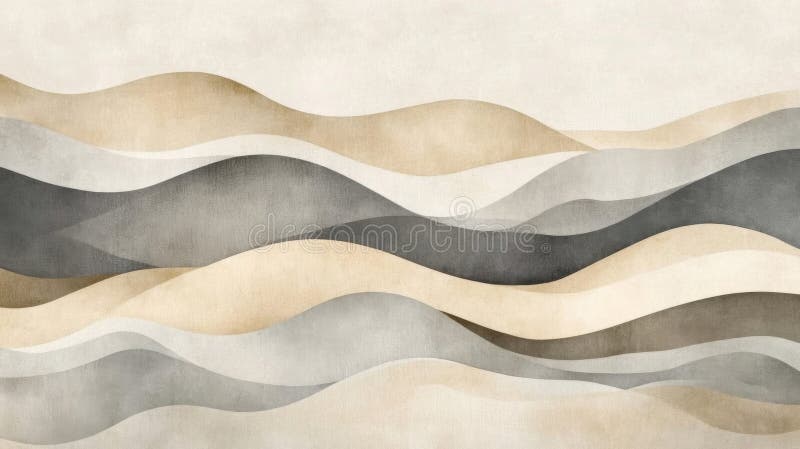 Abstract Beige Grey Wave Pattern Design Stock Illustration ...