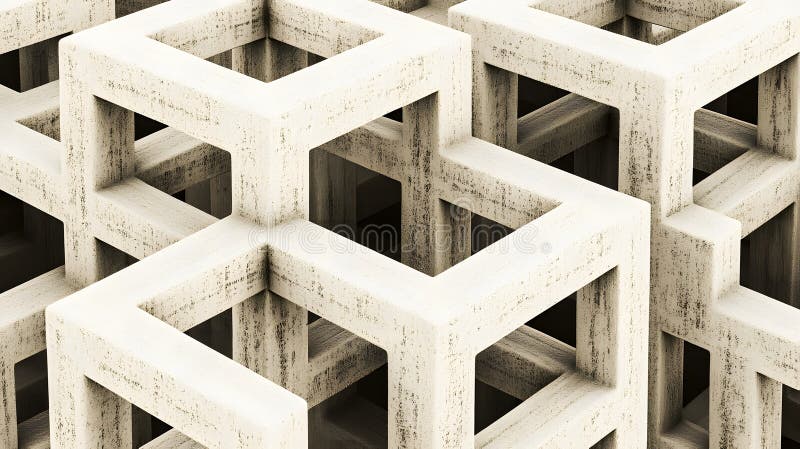 Abstract Beige Interlocking Cubes 3D Structure Good Resolution Stock ...