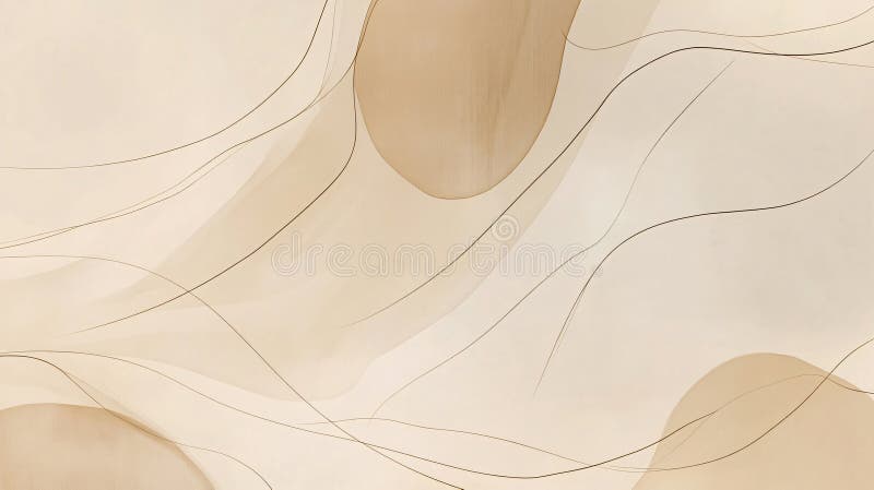 Abstract Beige Line Art. Old Floral Style Stock Illustration ...