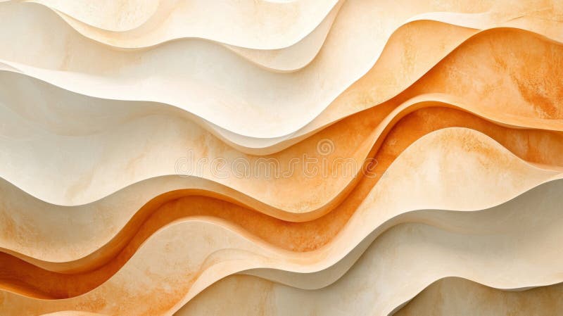 Abstract Beige and Orange Wavy Texture Design Stock Illustration ...