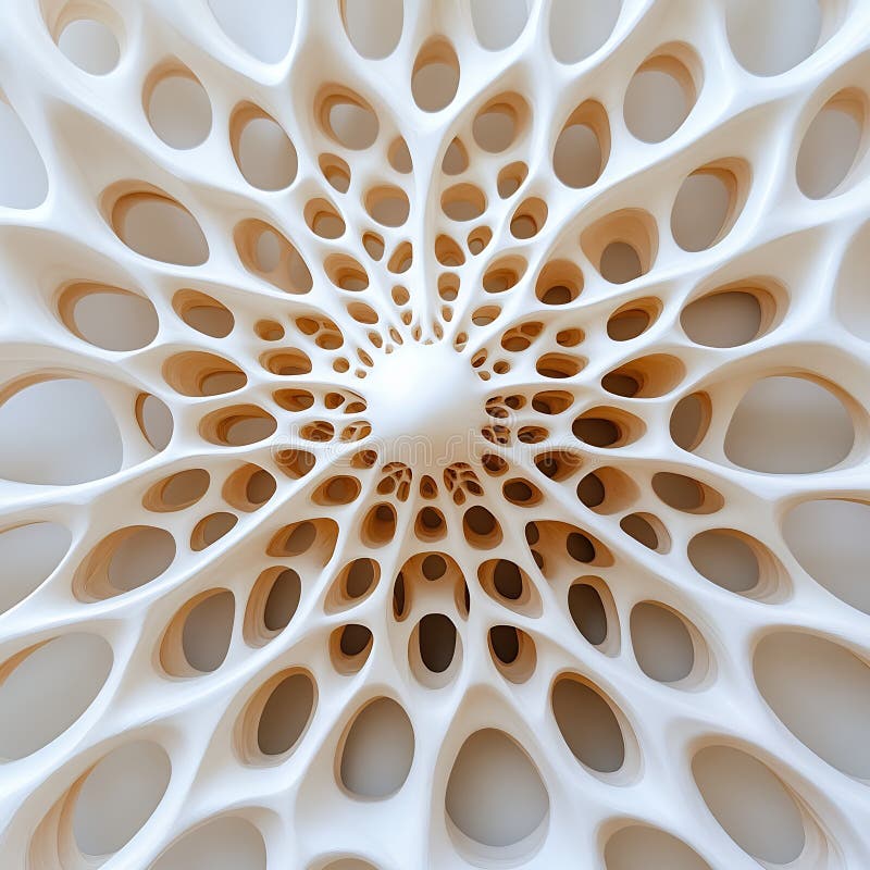 Abstract Beige Organic Form with Swirling Porous Structure Stock ...