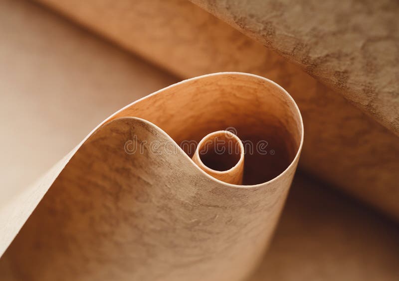 Abstract Beige Paper Curl Design Swirling Texture Close Up Photography ...