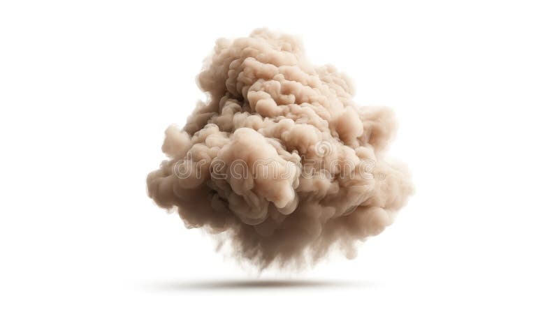 Abstract Beige Smoke Cloud Isolated on White Background, Smoke, Cloud ...